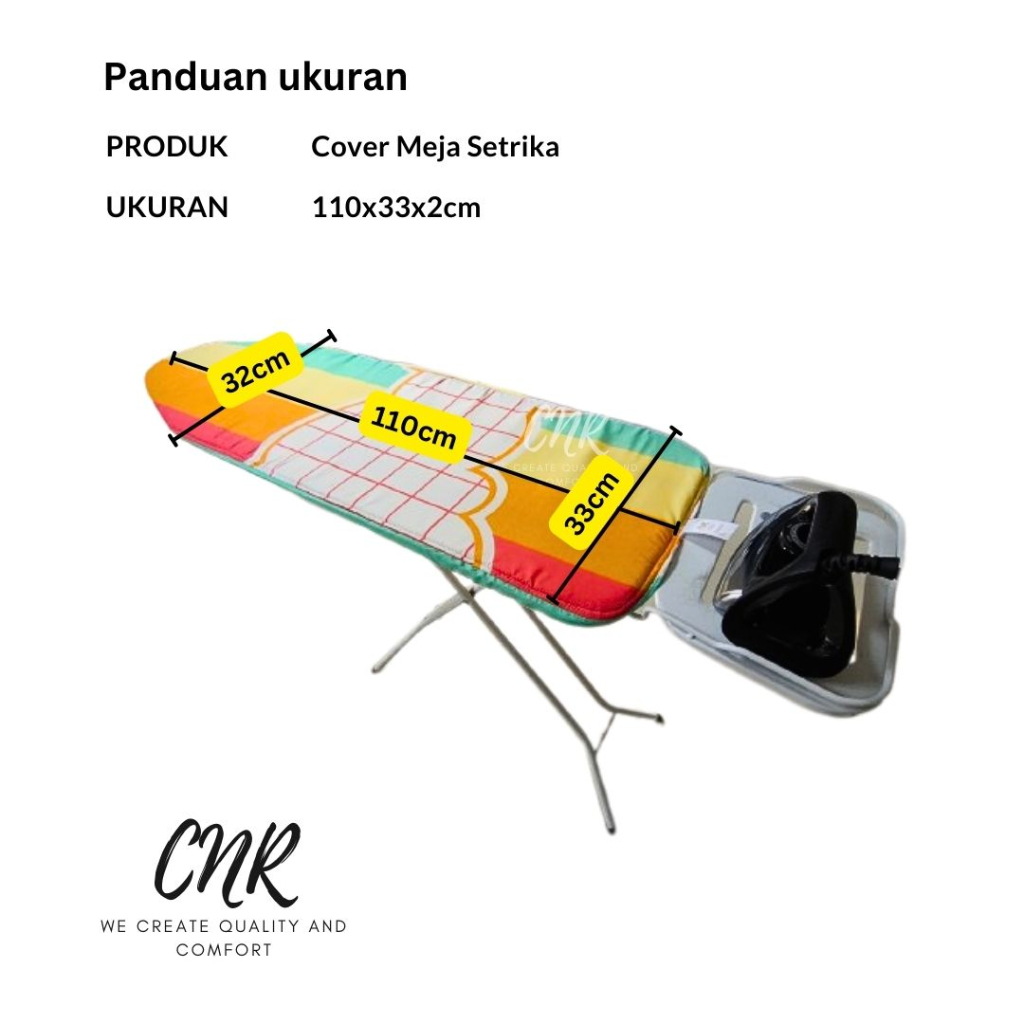 Jual Cover papan setrika ukuran 110cm x 33cm, penutup meja setrikaan ...