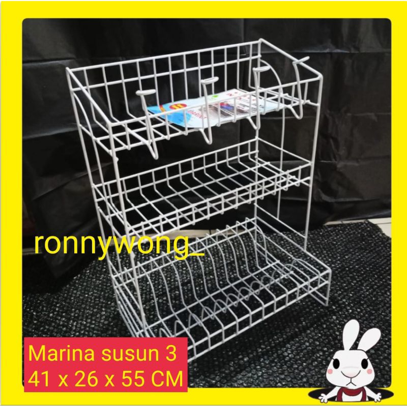 Jual rak piring besi, susun 3, ada cantolan gelas | Shopee Indonesia