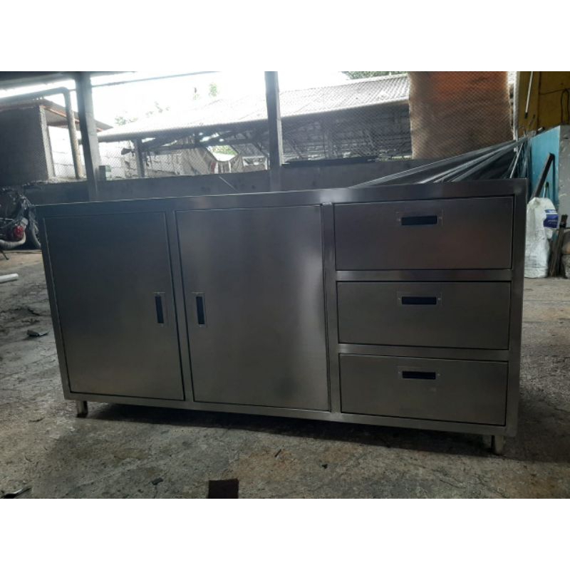 Jual Lemari Stainless Steel ,Meja 2 Locker 1 Pintu | Meja Kabinet ...
