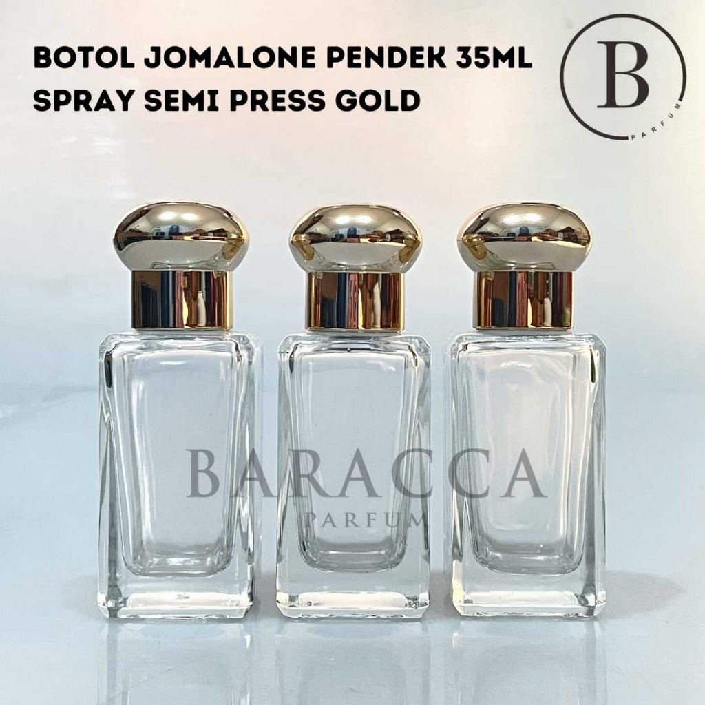 Jual Botol Parfum Jo Malone 35ML Semi Press Gold - Botol Parfum Kosong ...