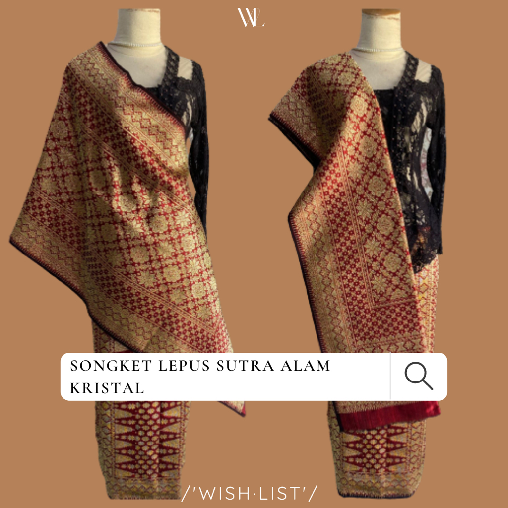 Jual Kain Tenun Tradisional LEPUS SUTRA ALAM KRISTAL V1 Songket Kekinian Selendang Murah Ulos ...