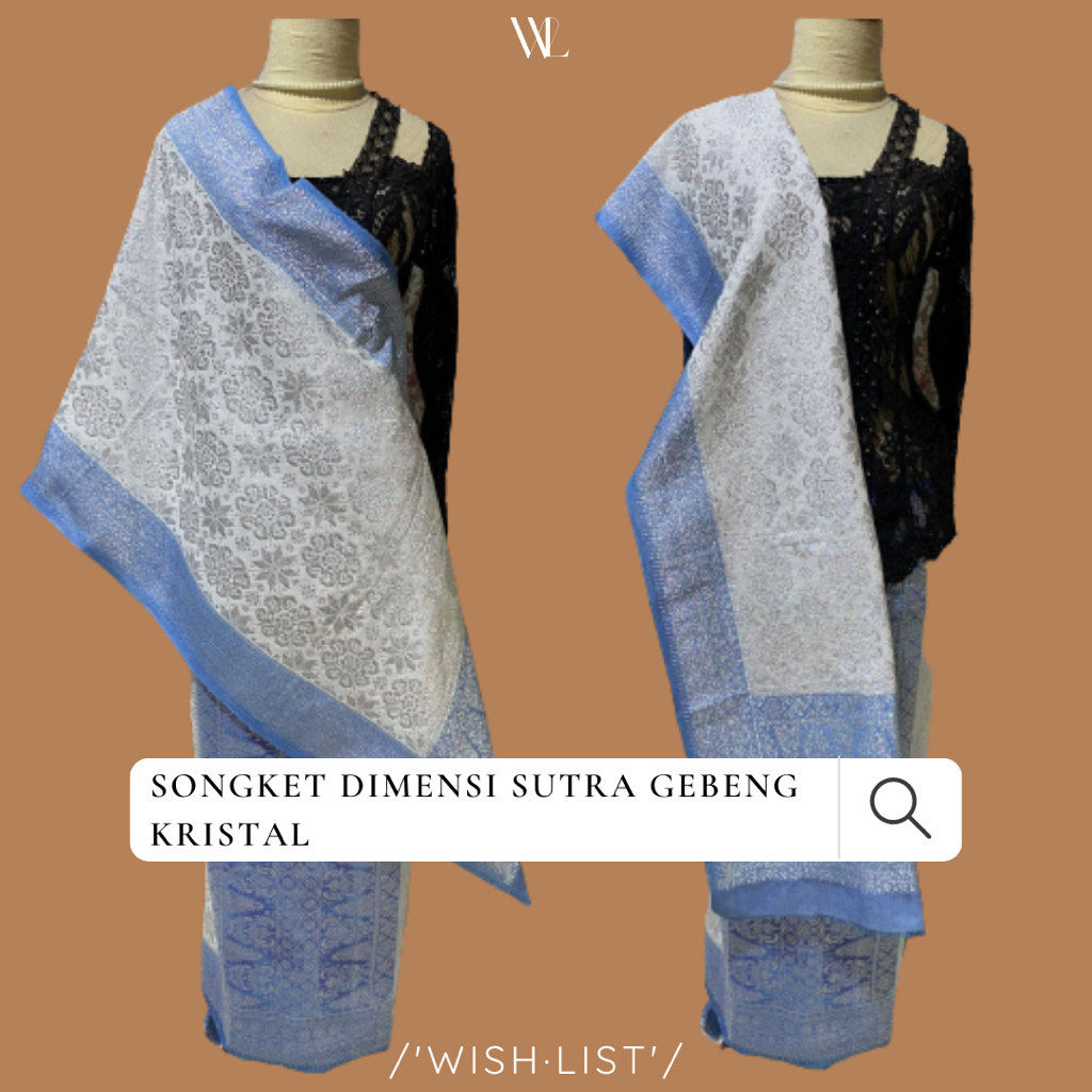 Jual Kain Tenun Tradisional DIMENSI SUTRA GEBENG KRISTAL Songket Kekinian Selendang Murah Ulos ...