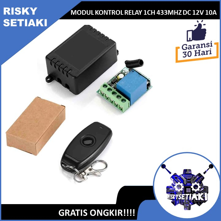 Jual MODUL KONTROL RELAY 1CH 433MHZ DC 12V 10A REMOTE CONTROL SWITCH ...