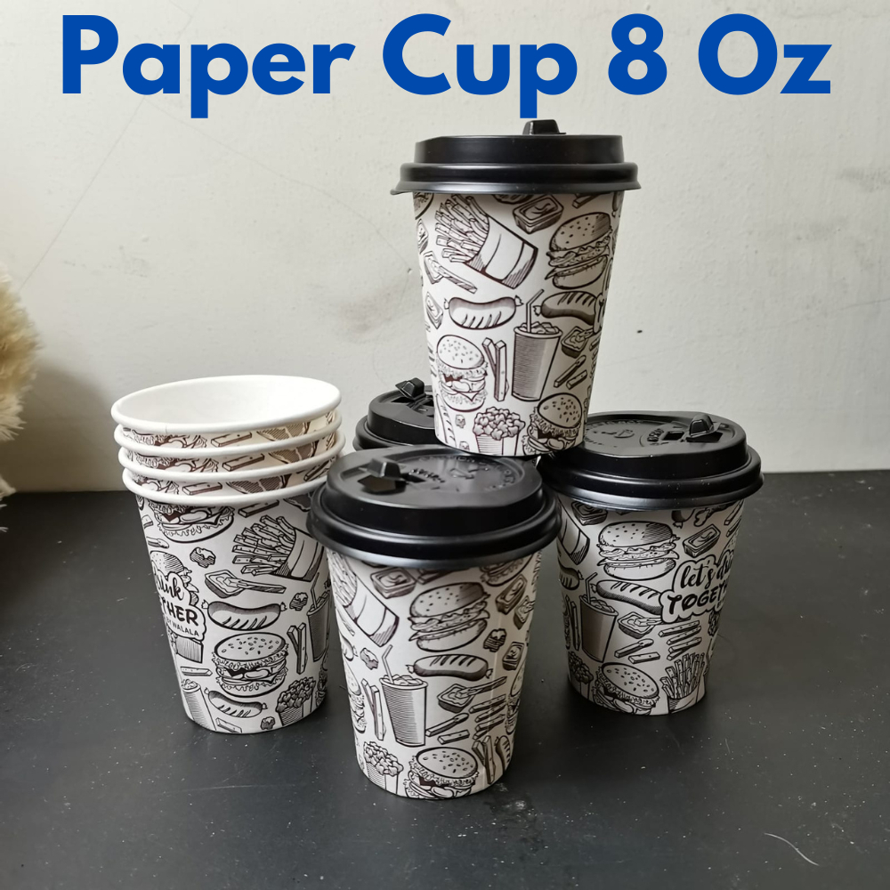 Jual Paper Cup Coffee 8 Oz + Lid Tutup / Gelas Paper Cup Teh 8oz 50pc | Shopee Indonesia