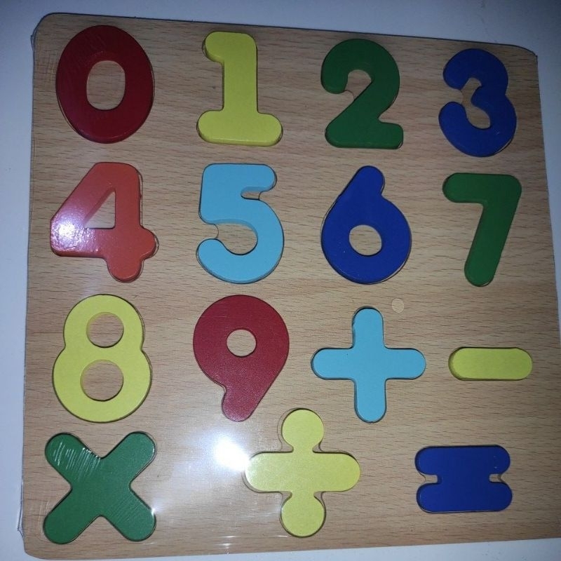 Jual wooden puzzle number alphabet angka huruf | Shopee Indonesia