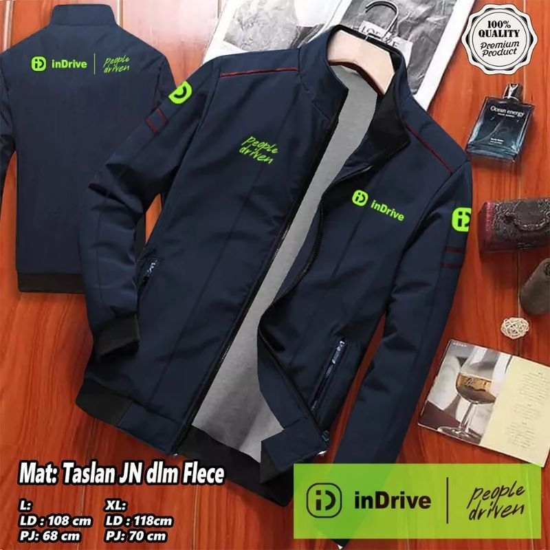 Jual jaket indrive ojol pria dan wanita warna hitam biru maroon mustard ...