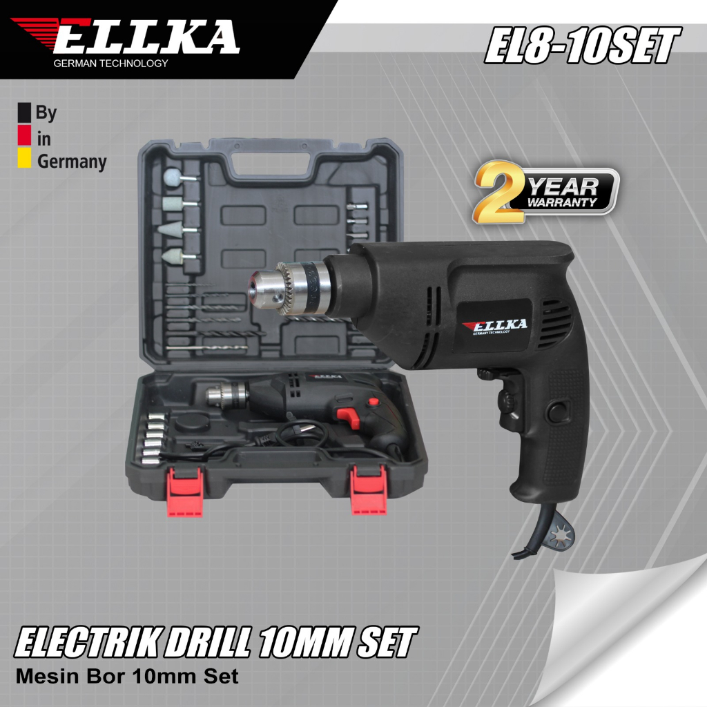 Jual NEW PRODUK!!! ELLKA Mesin Bor Listrik Bor 10mm SET BOX - Bor Beton ...