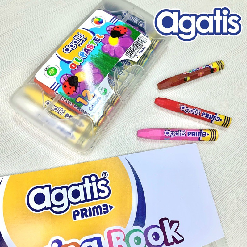 Jual CRAYON AGATIS PRIME OIL PASTEL JUMBO 12 COLOUR | Shopee Indonesia