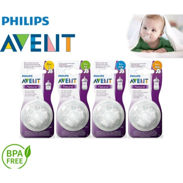 Jual Philips Avent Teat Natural 2pcs Nipple Dot Natural Botol Susu