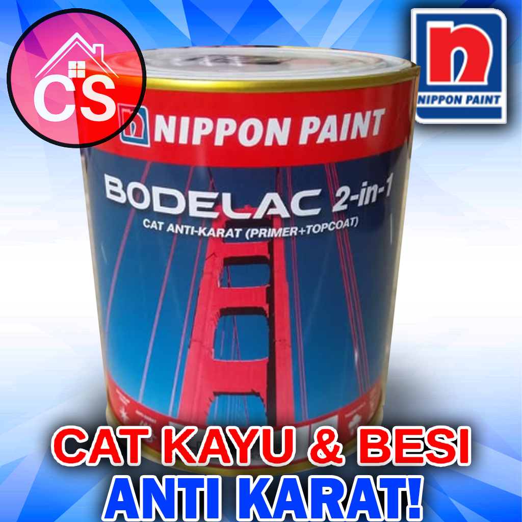 Jual Bodelac CAT Besi 1L Anti Karat 2 in 1 (Nippon Paint) READY SEMUA ...