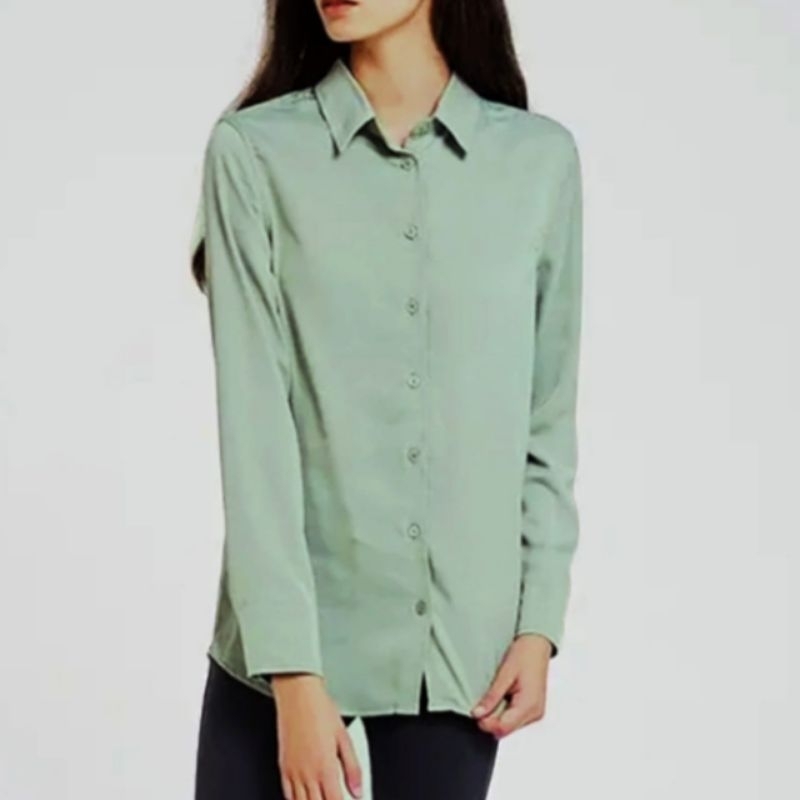 Jual Kemeja Wanita Polos Kemeja Basic Kemeja Lengan Panjang Wanita ...