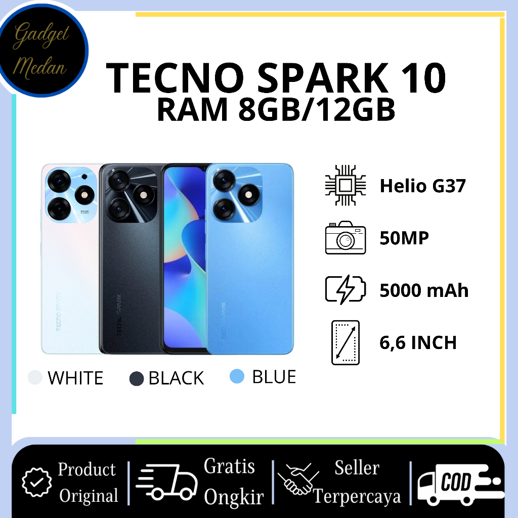 Jual TECNO SPARK 10 RAM 8GB/128GB GARANSI RESMI -Gadget Medan | Shopee ...