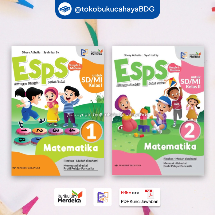 Jual BUKU ESPS MATEMATIKA KELAS 1 2 SD KURIKULUM MERDEKA ERLANGGA ...