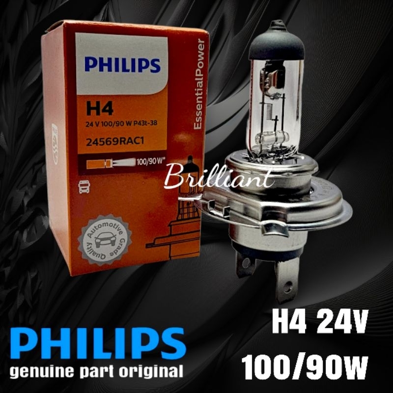Jual Lampu Mobil Bohlam Halogen H4 P43 - PHILIPS Original - 12v dan 24v - Harga Satuan Pcs ...