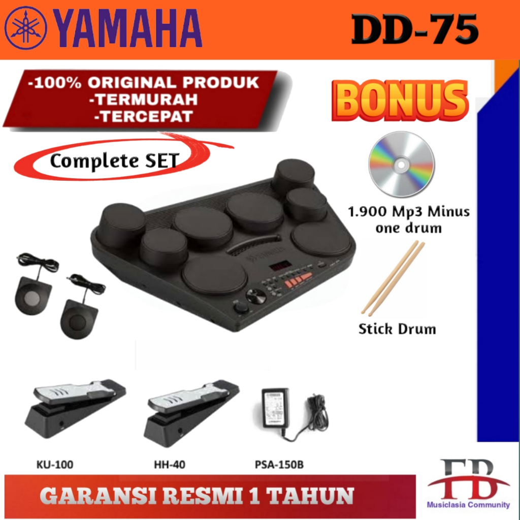 Jual Yamaha DD75 Compact Digital Drum Complete Package DD 75 original ...