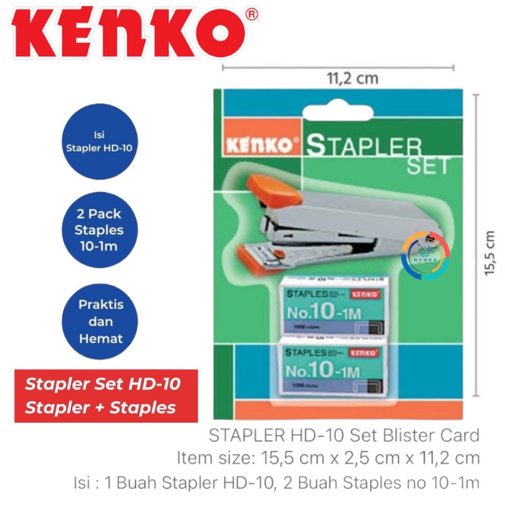 Jual Kenko Stapler Set HD-10 Blister Card | Shopee Indonesia