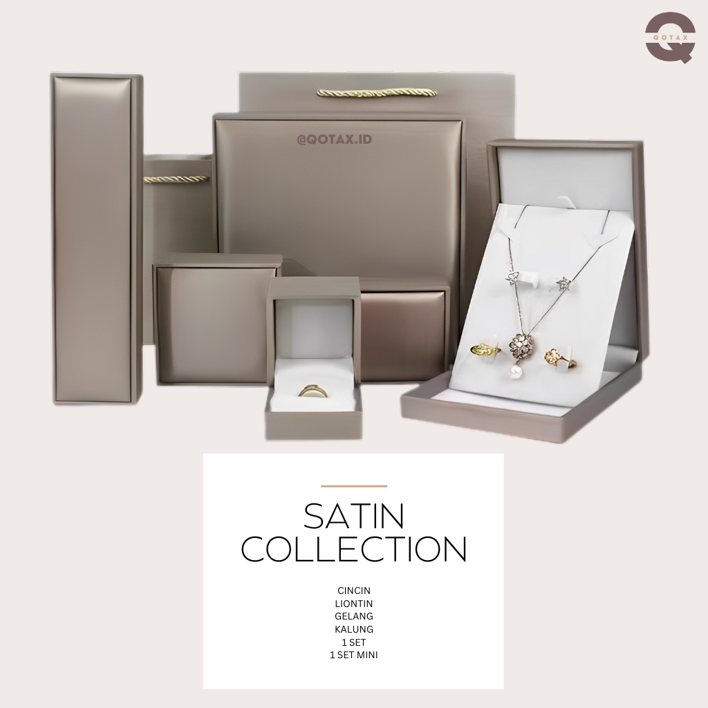 Jual Kotak Perhiasan Mewah Satin / Jewelry Box Set / Cincin / Liontin ...
