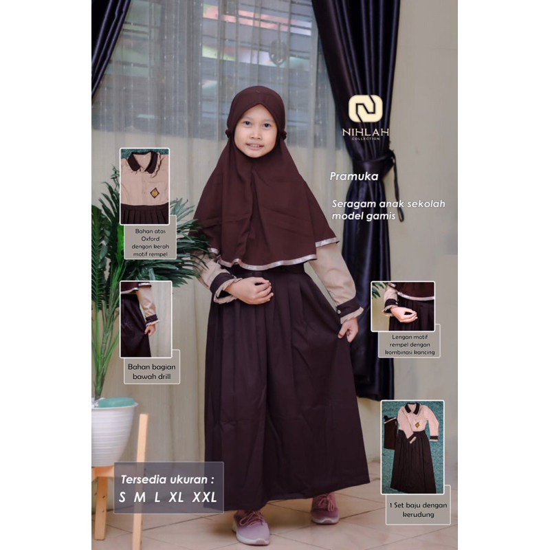 Jual Seragam SD Model Gamis Bahan Katun oxford/ Set Seragam Sekolah ...
