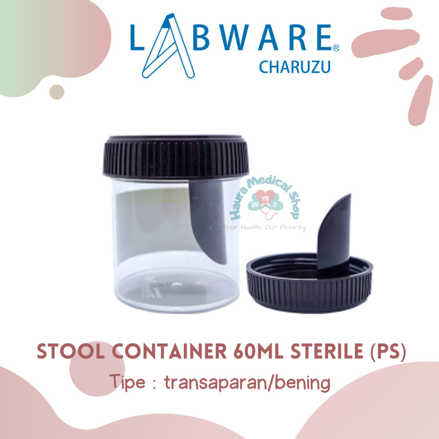 Jual Pot Feses / Stool Specimen Container 60ml Transparan Labware isi ...