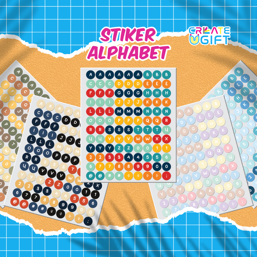 Jual STICKER ALPHABET UK 15X18 KISS CUT | Sticker Deco DIY Planner ...