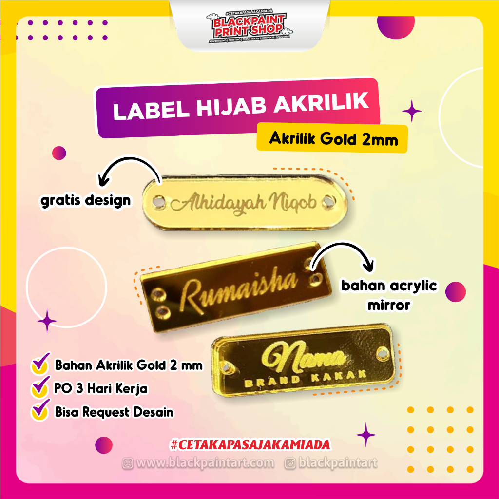 Jual Label Hijab Akrilik / Merk Akrilik / Label Hijab Custome | Shopee ...