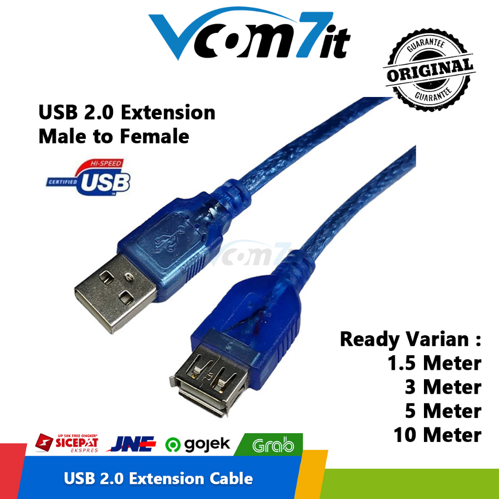 Jual Kabel USB Extension 10M, 5M, 3M, 1.5M, USB 2.0 | Shopee Indonesia