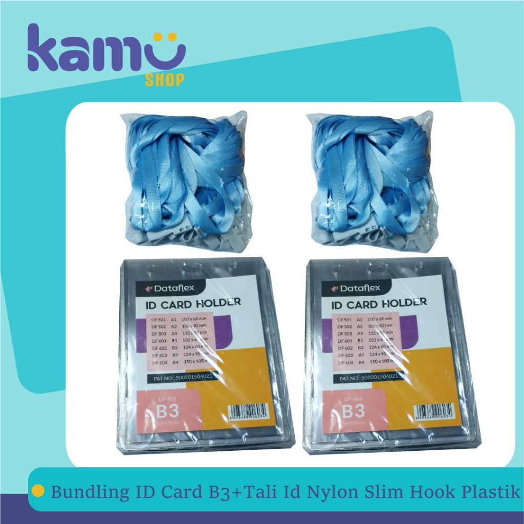 Jual BUNDLING 40 Pcs ID CARD B3 + 40 Pcs Tali ID Nylon Slim Hook ...