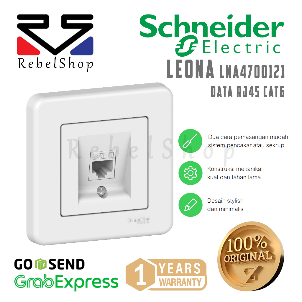 Jual Schneider Stop Kontak Data Leona Outlet Socket Data Cat 6 ...