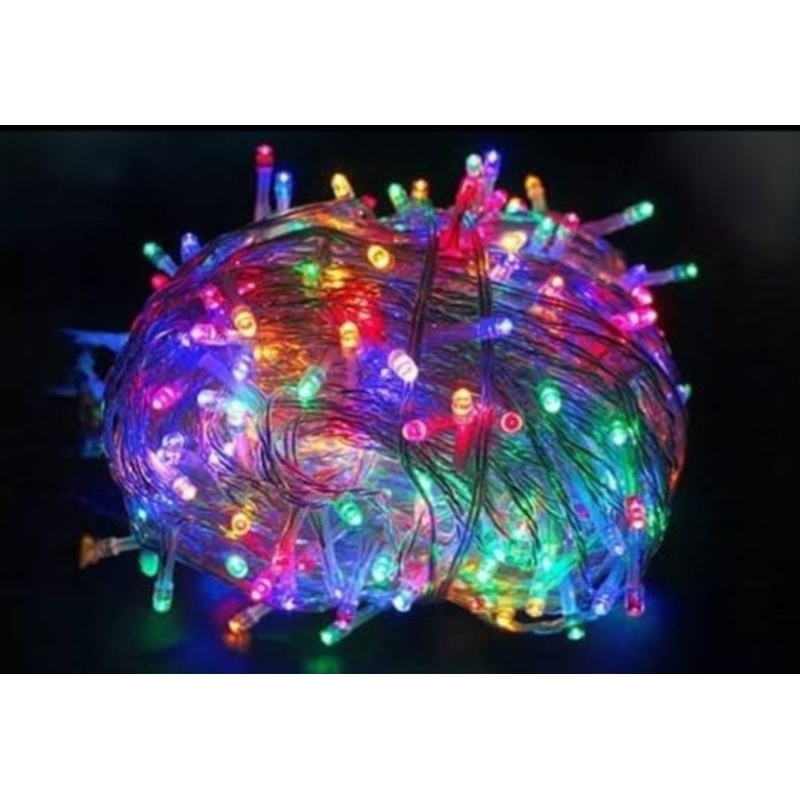 Jual Lampu natal warna rainbow + 40 led + ada sambungan + tombol ...
