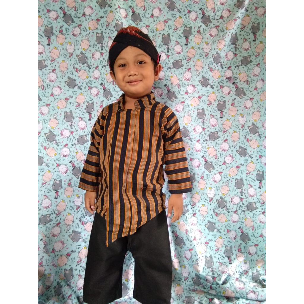 Jual SETELAN SURJAN LURIK ANAK/BAJU ADAT JAWA ANAK | Shopee Indonesia