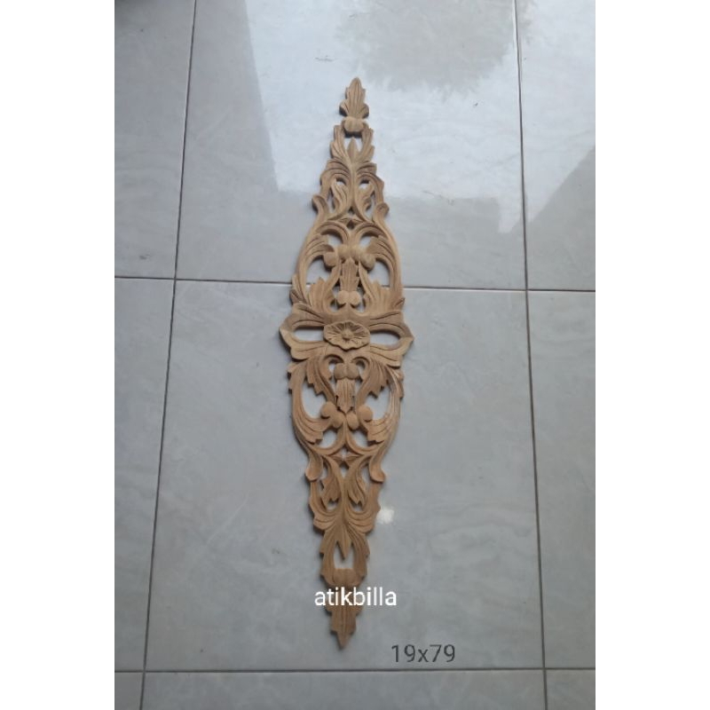 Jual ukiran kayu jati motif layar 19x79cm bahan kayu jati bisa di ...