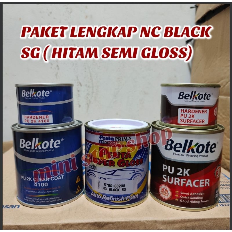 Jual PAKET LENGKAP NC SOLID BLACK SG ( HITAM SEMI GLOSS) CAT PENTA ...