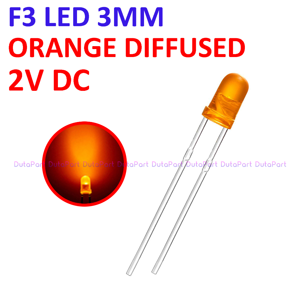 Jual LED 3mm ORANGE OREN Diffused F3 LED Dioda KUALITAS BAGUS | Shopee Indonesia