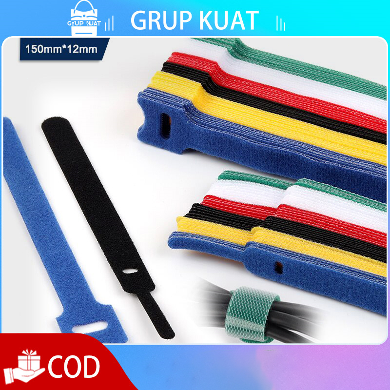 Jual Pengikat Kabel Universal Velcro Strap Binder Klip Nylon Cable Ties ...