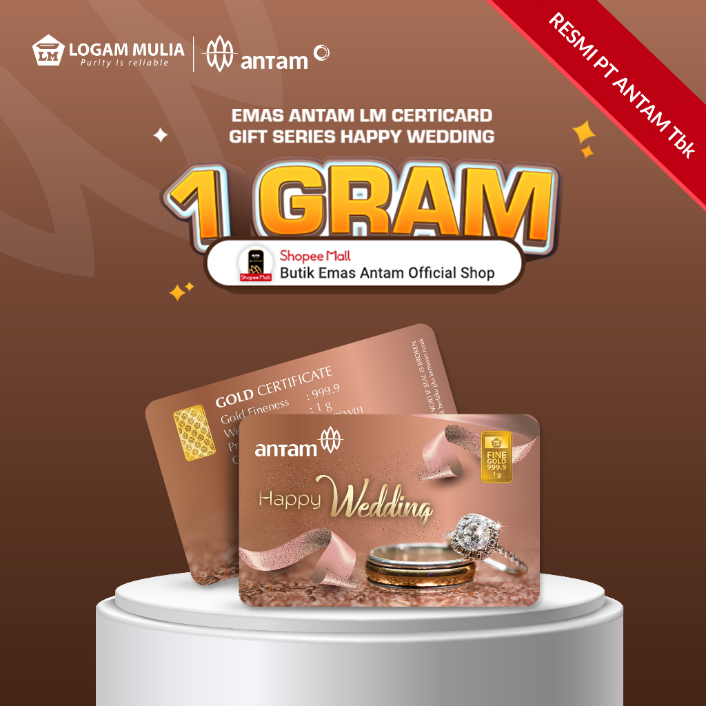 Jual Emas Antam LM Gift Series Happy Wedding (Cincin) - 1 gr | Shopee ...