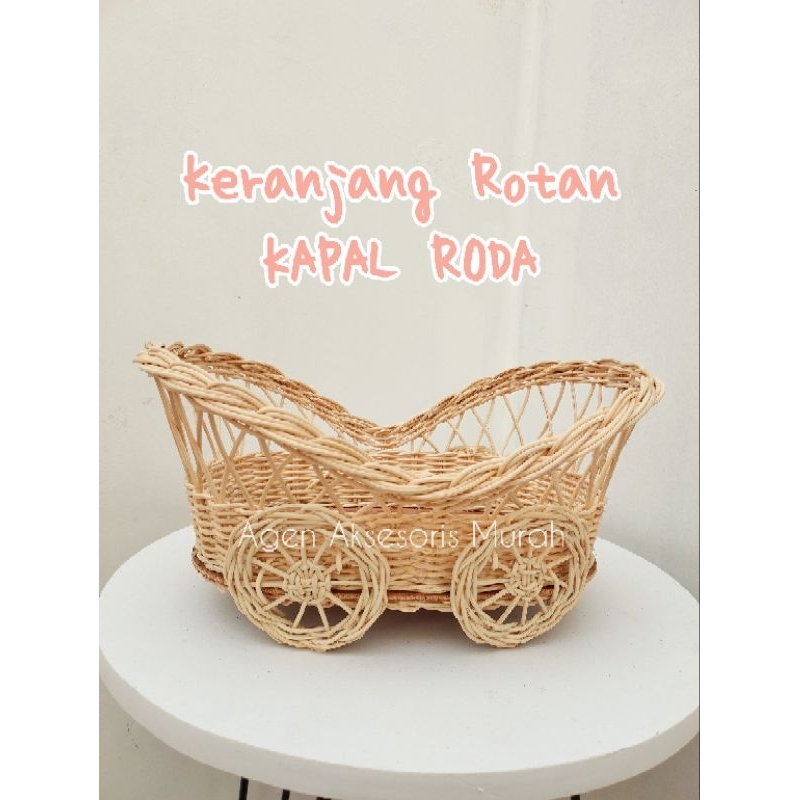 Jual Keranjang Rotan Kapal Roda Tanpa Tangkai | Shopee Indonesia