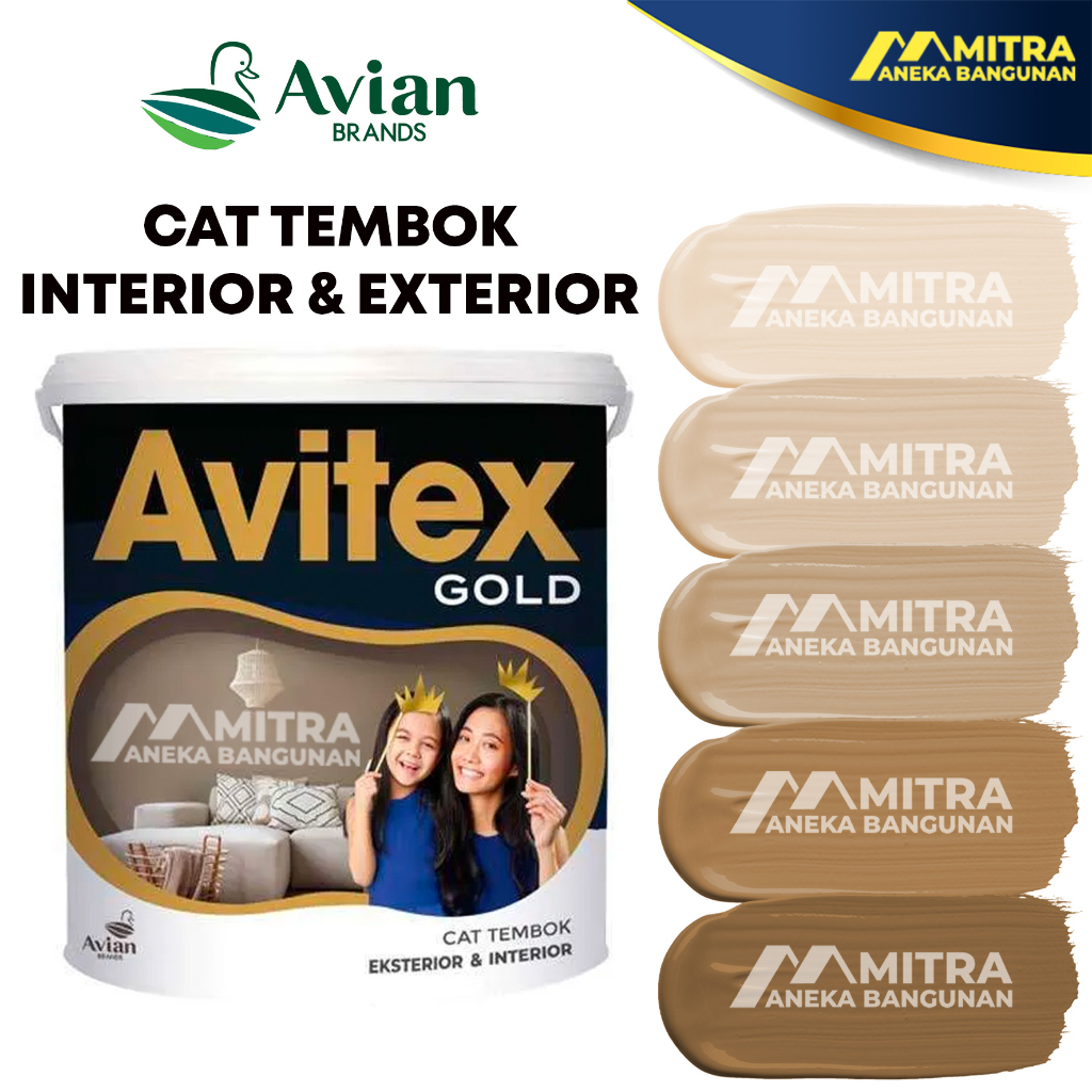 Jual CAT TEMBOK AVITEX GOLD 5 KG / AVIAN EKSTERIOR INTERIOR / CREAM ...