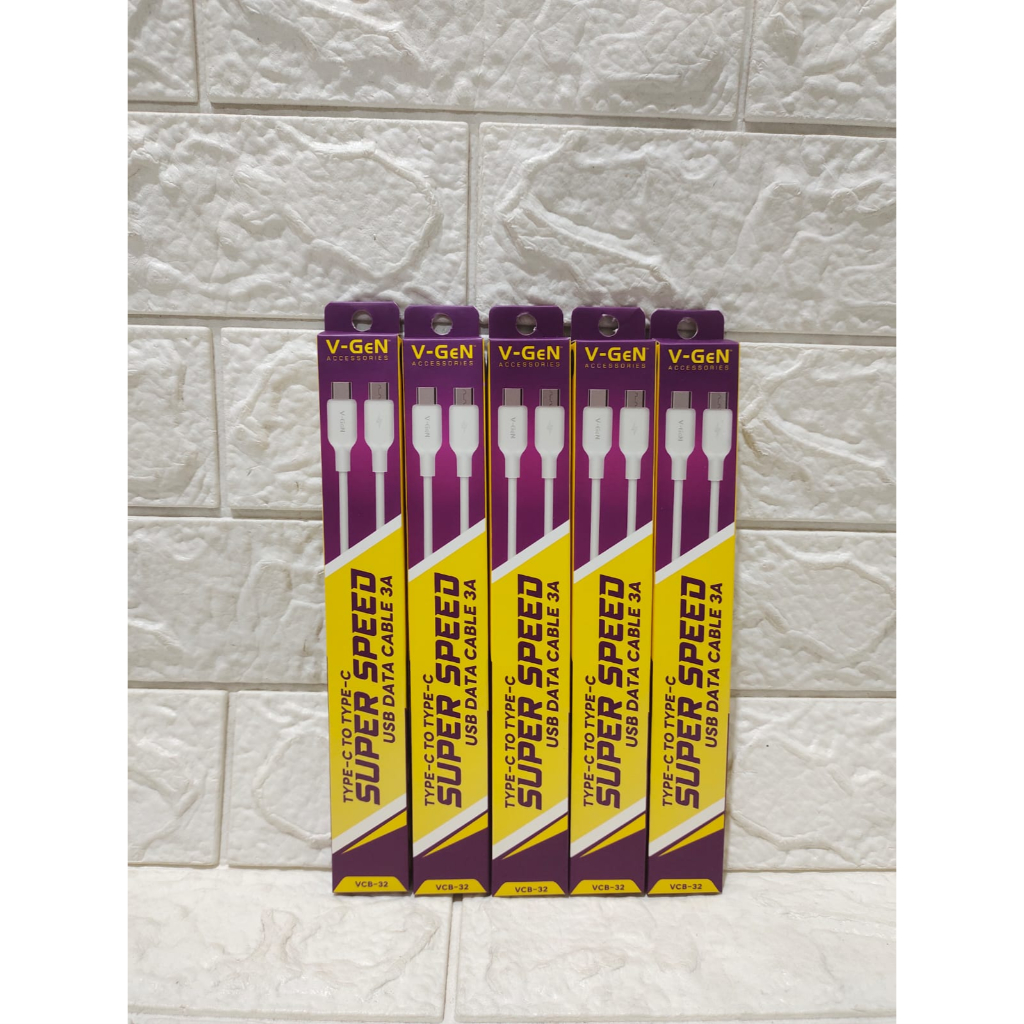 Jual KABEL DATA VGEN VCB-32 TYPE-C TO TYPE-C 3A | Shopee Indonesia