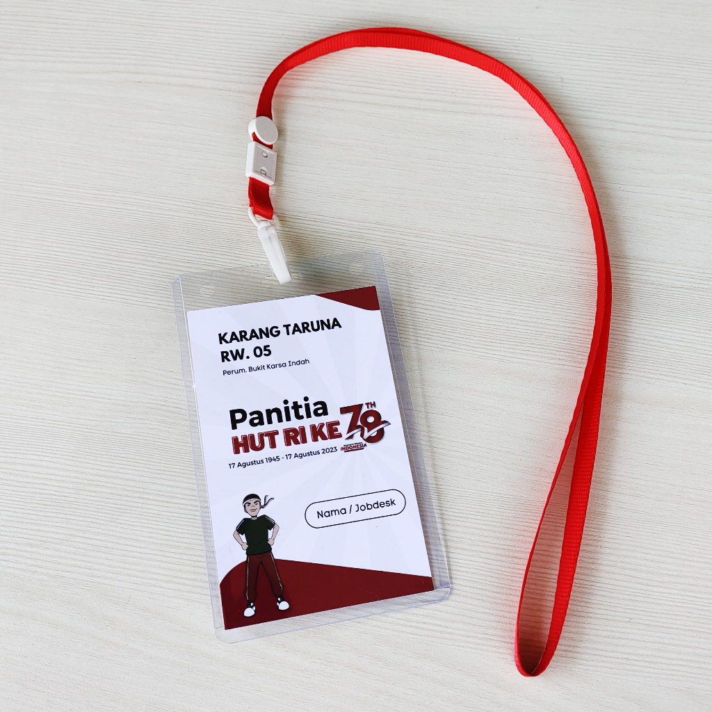 Jual CETAK NAME TAG PANITIA 17 AGUSTUSAN COSTUME | Shopee Indonesia