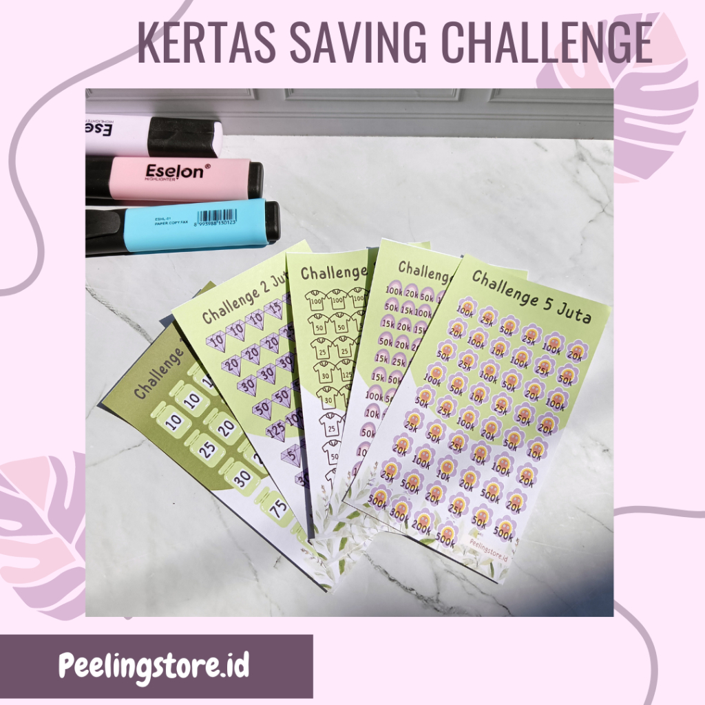 Jual MEDIA TABUNGAN WAJIB ( ISI BINDER) / KERTAS SAVING CHALLENGE JUTAAN TANPA LUBANG | Shopee ...