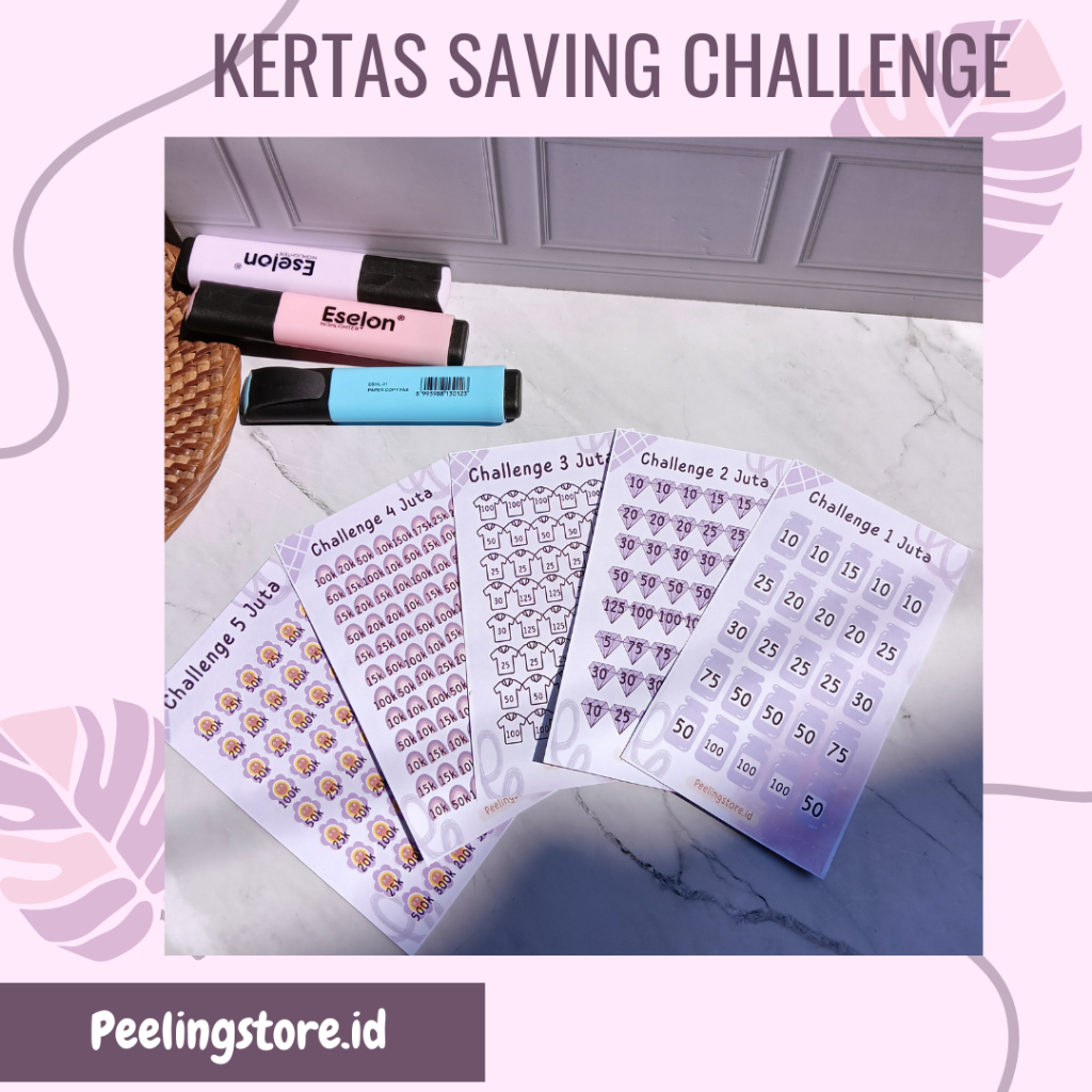 Jual MEDIA TABUNGAN WAJIB ( ISI BINDER) / KERTAS SAVING CHALLENGE JUTAAN TANPA LUBANG | Shopee ...