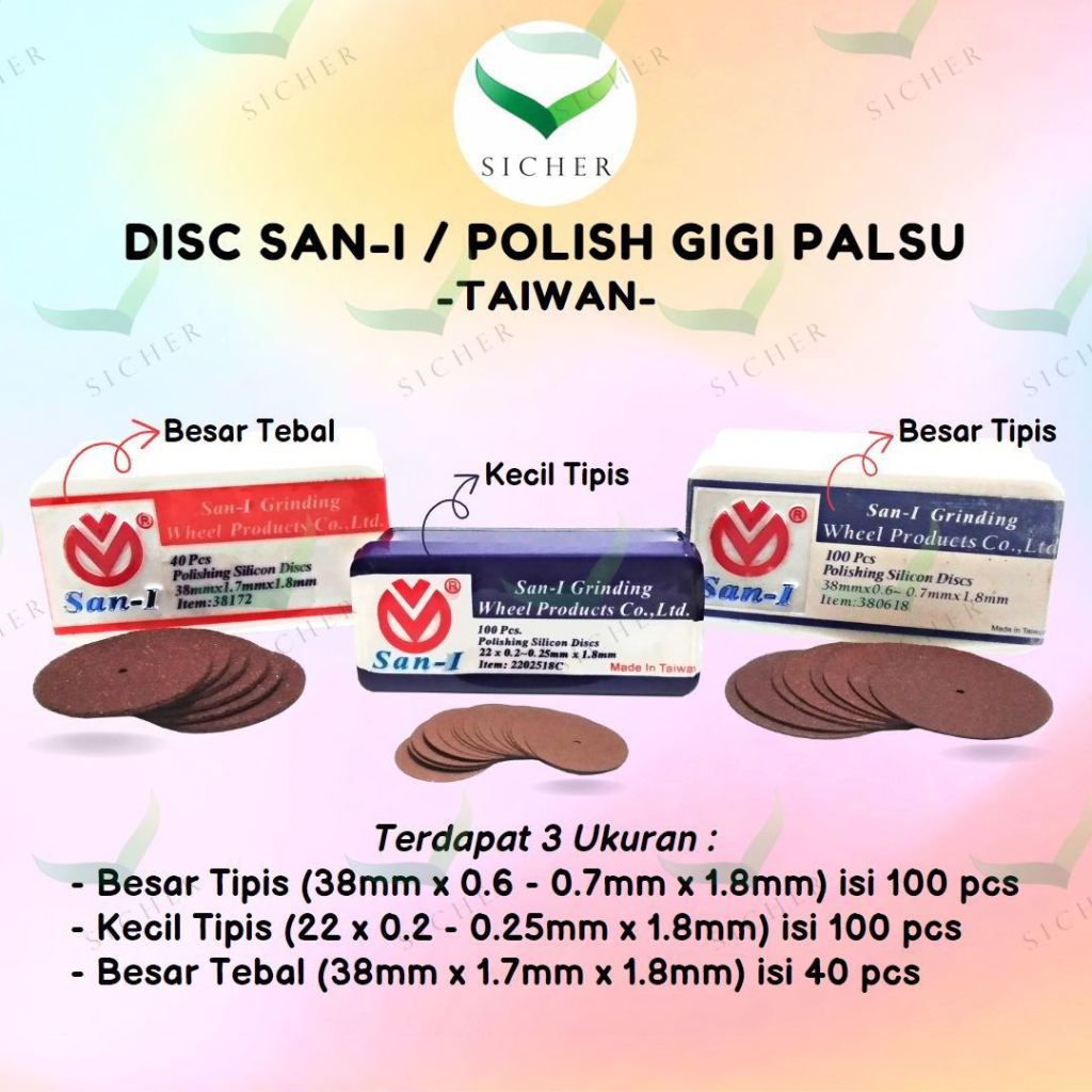 Jual Disc Kecil Besar Tipis Tebal Polish/ Polishing Gigi Palsu (San-I ...