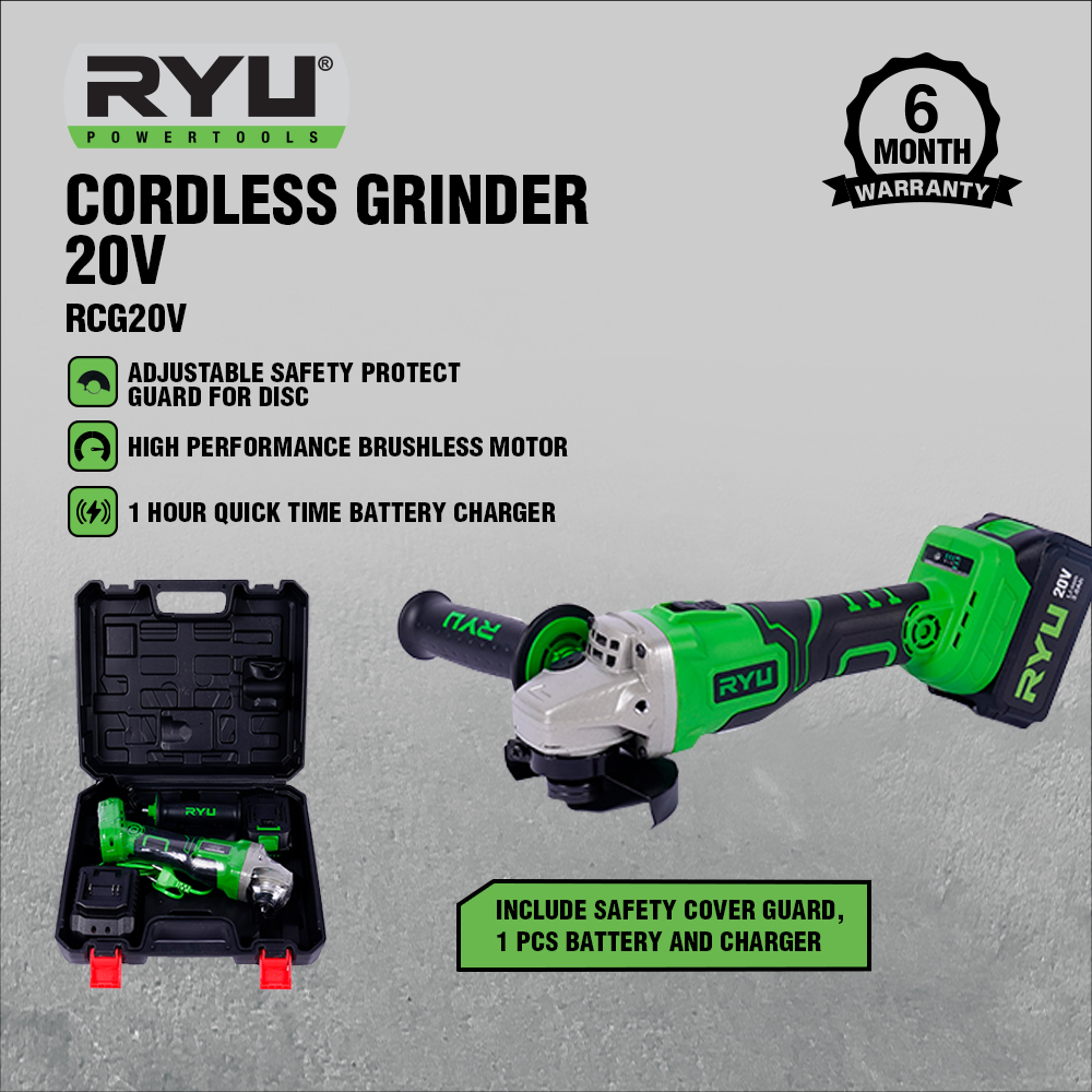 Jual Ryu cordless grinder 20v RCG20V - gerinda baterai - mesin gerinda ...