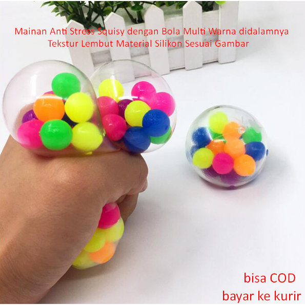 Jual Mainan Anti Stress Squisy dengan Bola Multi Warna didalamnya ...