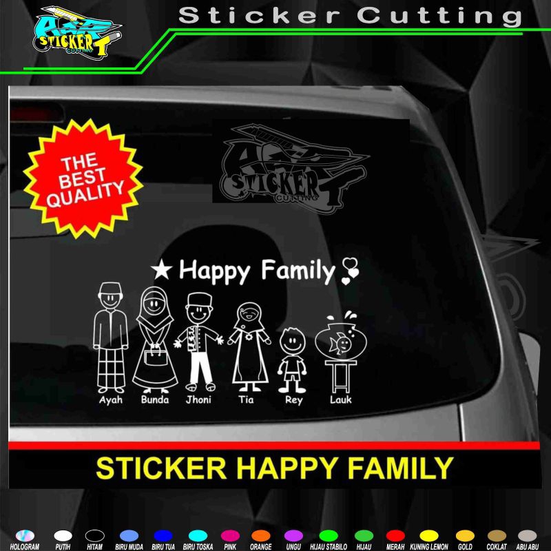 Jual stiker happy family custom karakter | Shopee Indonesia