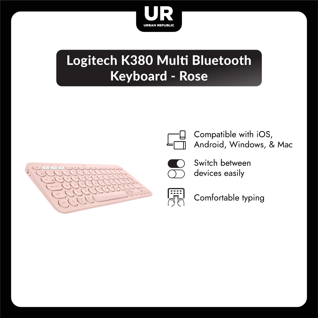 Jual Logitech K380 Multi Bluetooth Keyboard - Rose | Shopee Indonesia