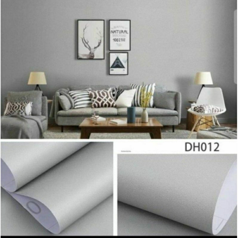 Jual Wallpaper sticker dinding polos ukuran 45cm x 10 meter abu abu ...