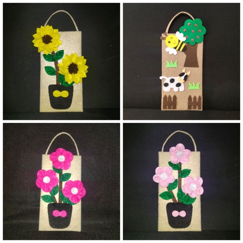 Jual Hiasan Pajangan Dinding Prakarya Sekolah Kreasi Kerajinan Tangan Flanel Kardus BUNGA DAISSY ...