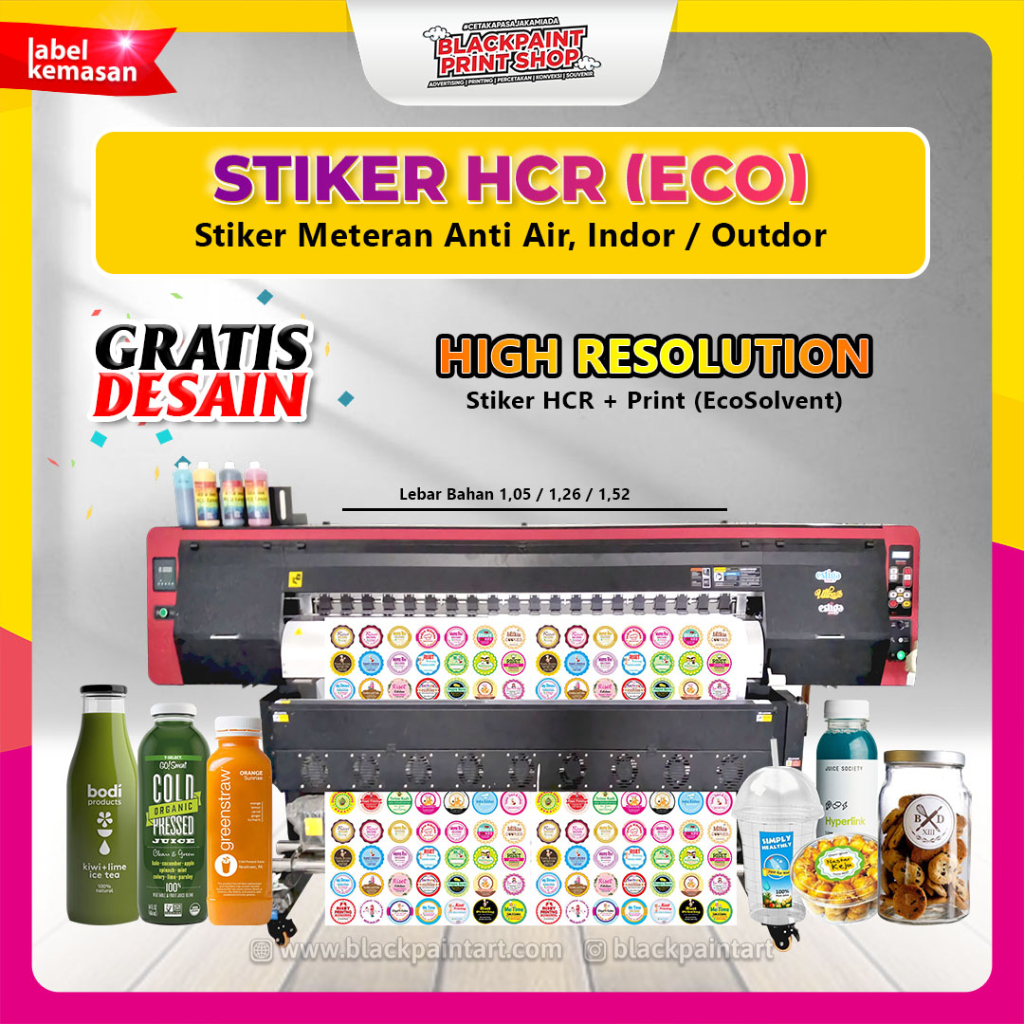 Jual Stiker Meteran HCR Glossy / Cetak Stiker Outdoor / Stiker Printing ...