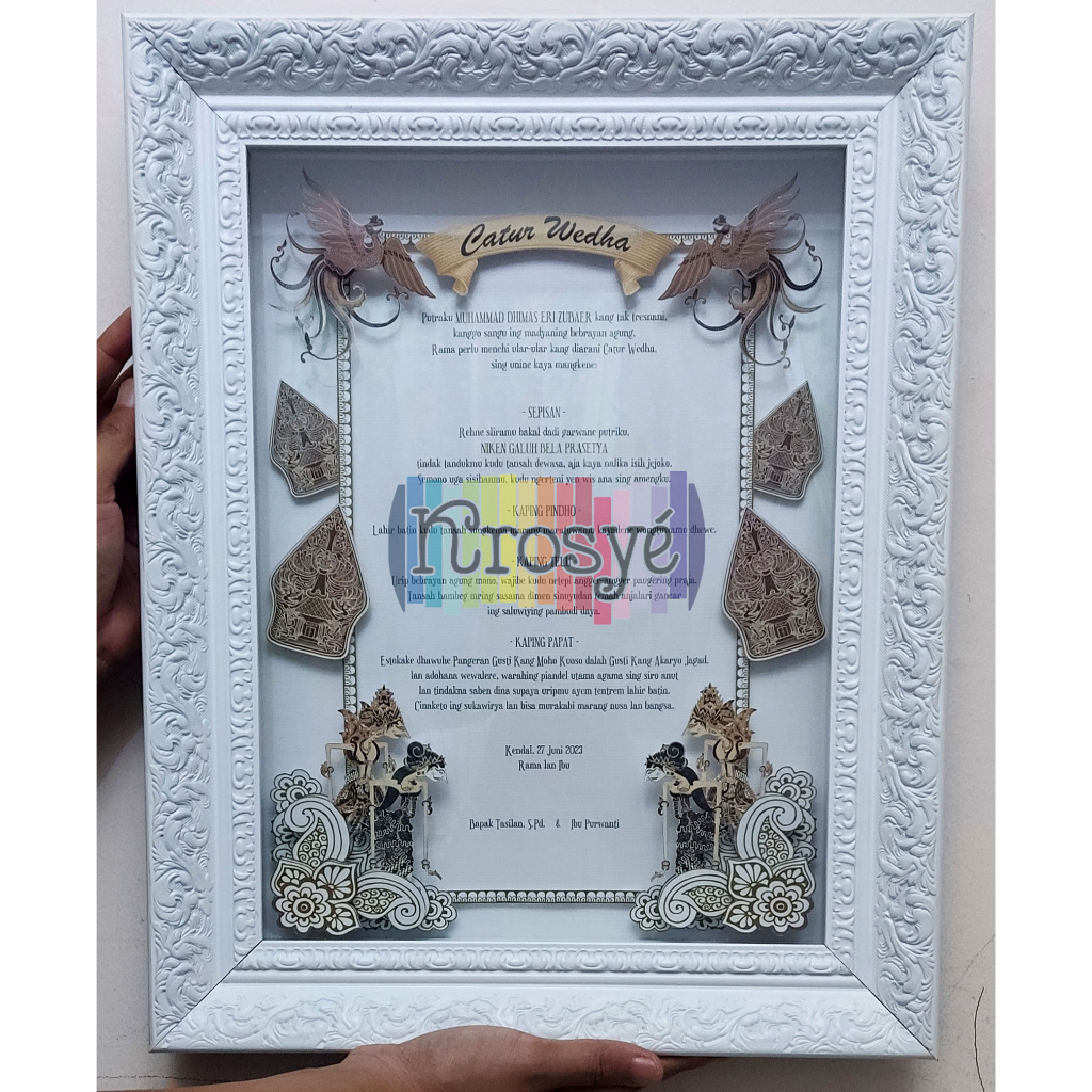 Jual Pigura Ukir Catur Wedha/Catur Weda/Nasihat Pernikahan Midodareni ...
